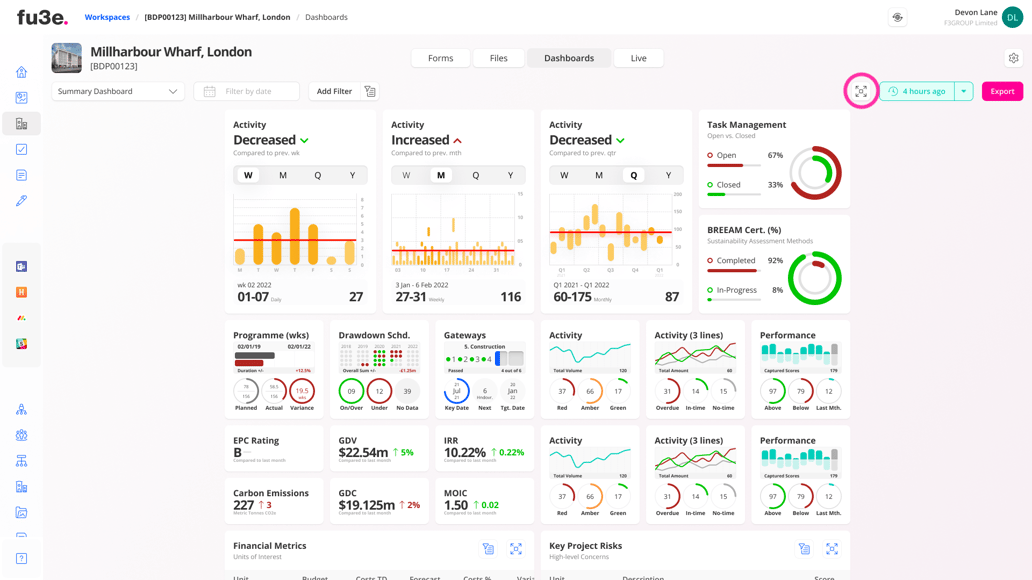 How to view dashboards in full-screen